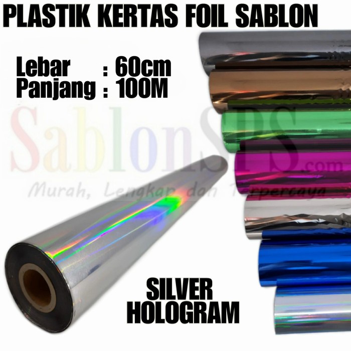 Jual PLASTIK KERTAS FOIL TRANSFER SABLON SILVER HOLOGRAM | Shopee Indonesia