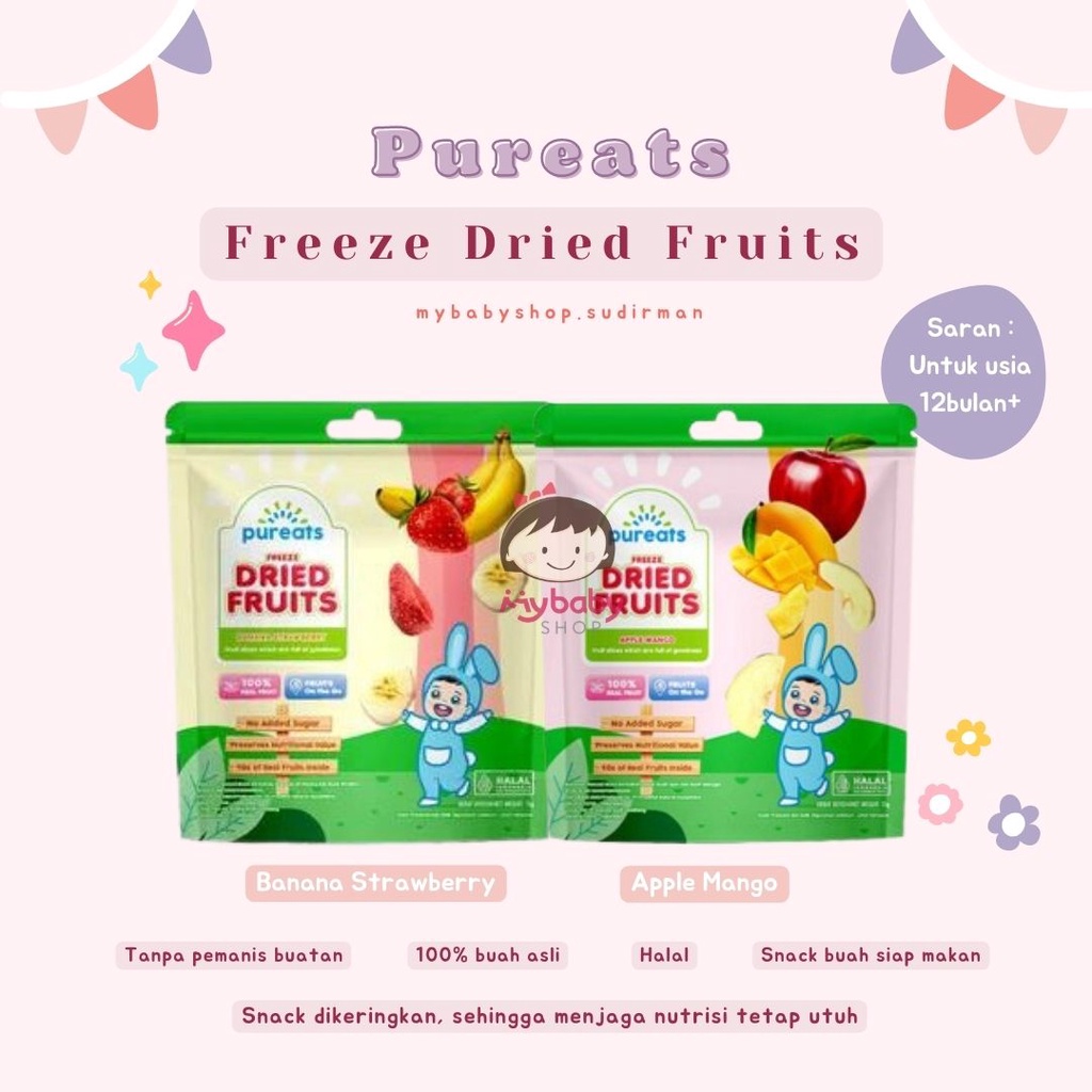 Jual Pureats Freeze Dried Fruits - Snack buah balita / snack buah kering | Shopee Indonesia