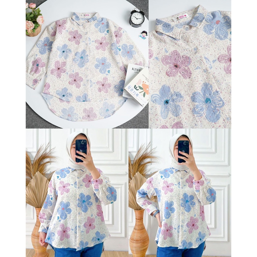 Jual Tq88indonesia Baju Floral Wanita Terbaru / VINLI BLOUSE Motif ...