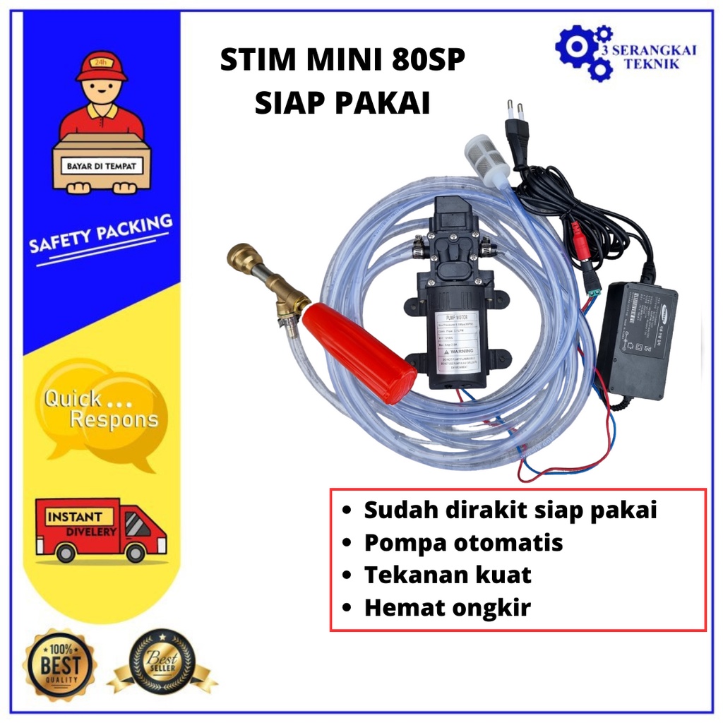 Jual [80SP] Alat Cuci Motor AC Mobil Steam Stim Mini Fulset Siap Pakai ...