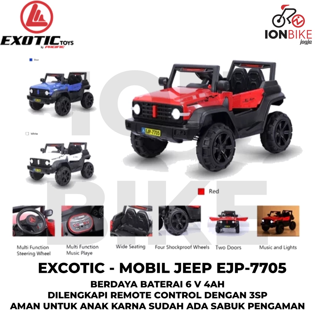Jual Mainan Mobil Jeep Exotic 7705 Aki Mobilan Jip Anak Accu Elektrik ...