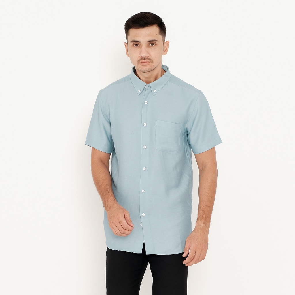 Jual HL MEN Oliver Shirt - Blue | Shopee Indonesia