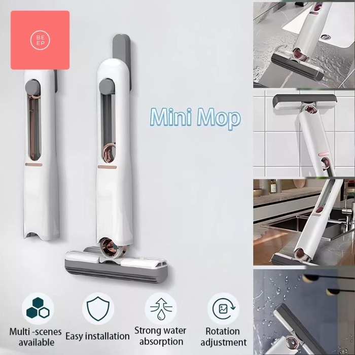 Jual alat pel mini portable mop spon menyerap air mudah dicuci dan ...