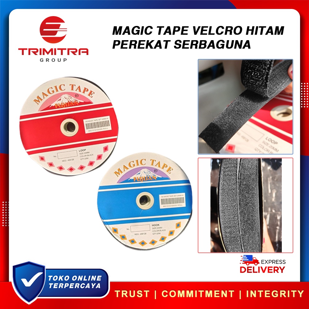 Jual Magic Tape Serbaguna / Velcro Hitam 1 M Merk Fujisan | Shopee ...