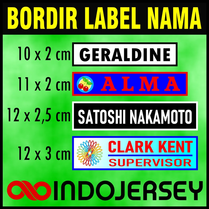 Jual Patch Emblem Custom FLOCK BORDIR Nama Label Kantor Sekolah Setrika ...