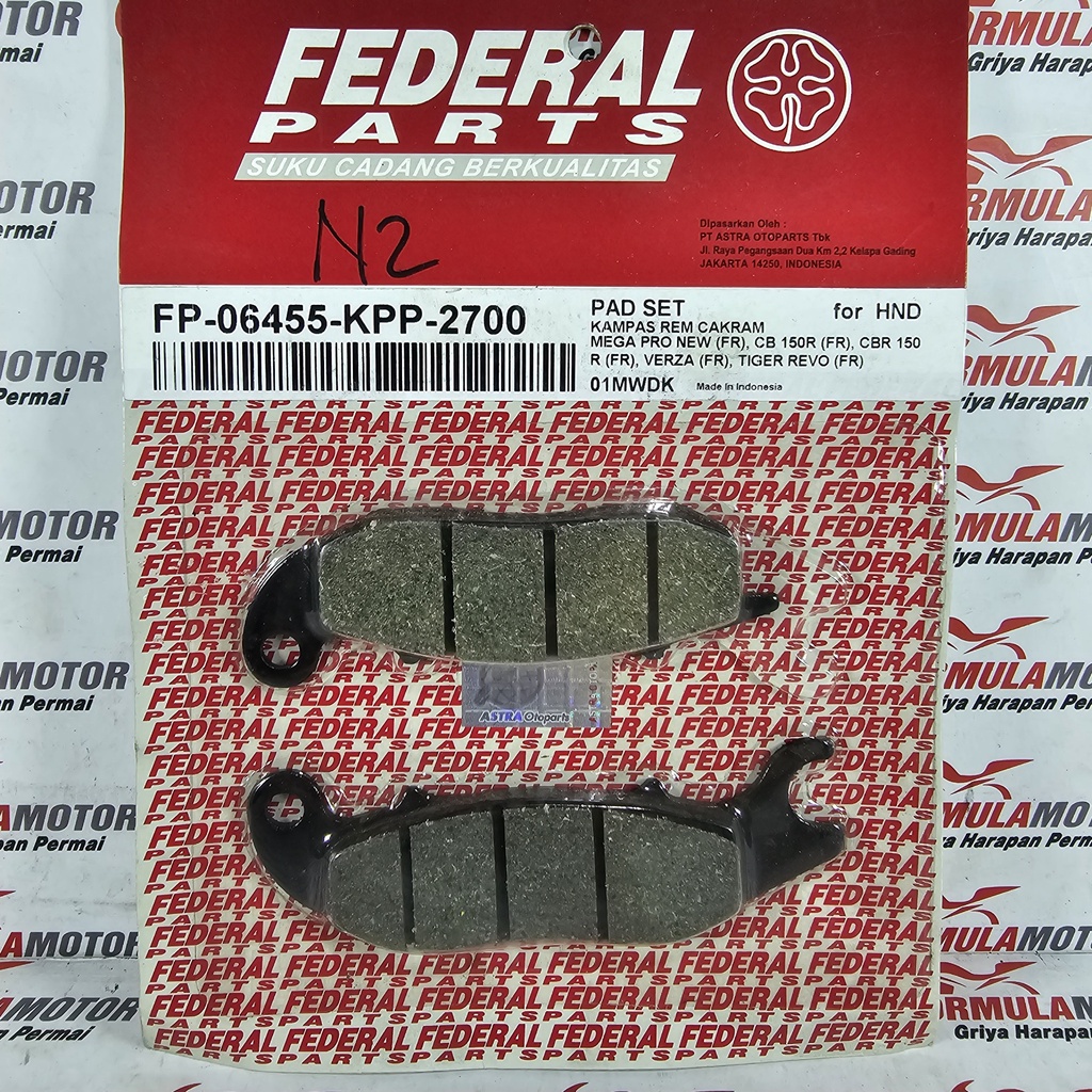 Jual Federal Kampas Rem Cakram KPP F Tiger,Verza,CBR - Disc Pad Depan ...