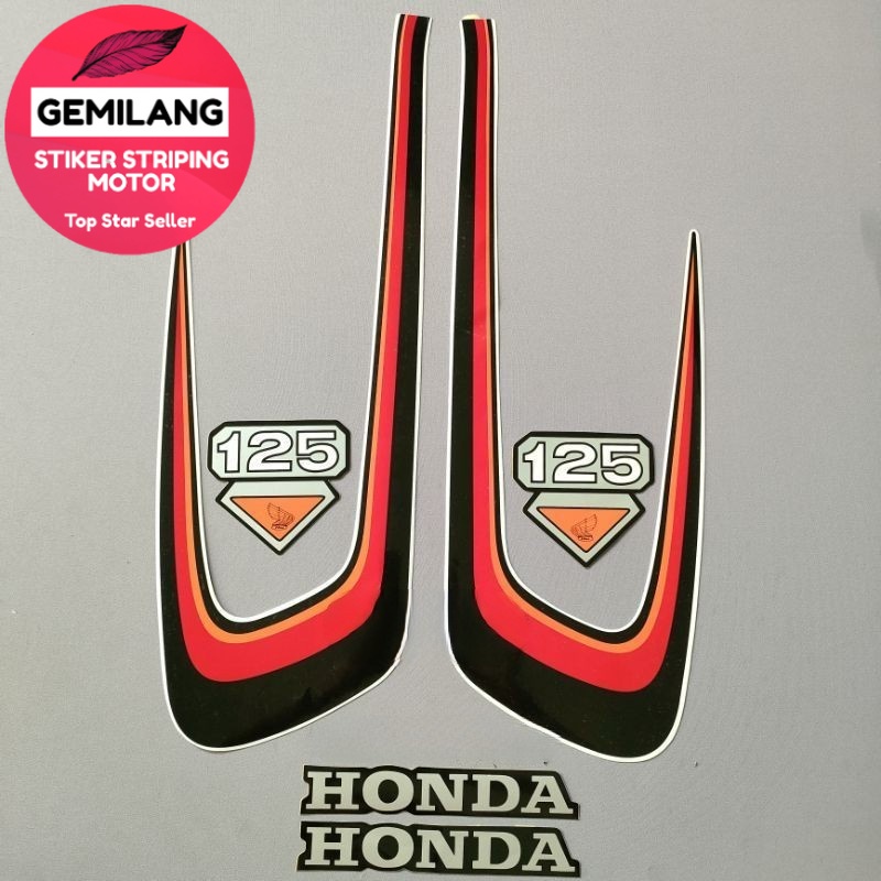 Jual Striping Decal Polet Sticker honda cb100 CB125 CB 125 jadul HITAM ...
