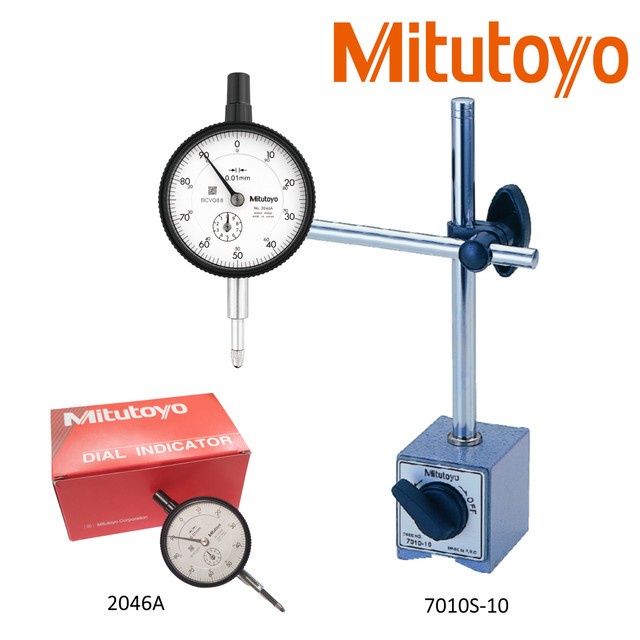 Jual Paket Dial Indicator MITUTOYO 2046A + Magnetic Base 7010S-10 Stand Gauge Indikator Set ...