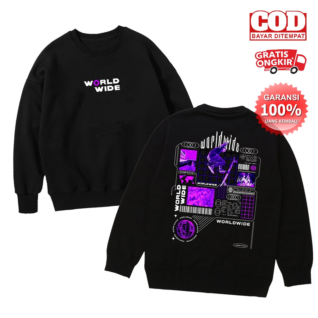 Jual Promo Sweater Pria Distro Japan Crewneck Switer Krunek Hitam Pria ...