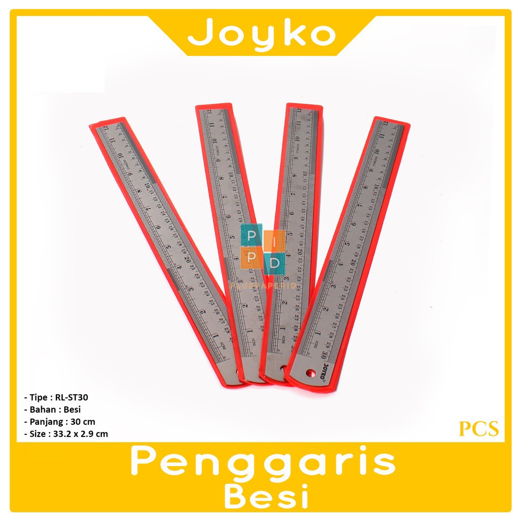 Jual JOYKO - Ruler Stainless - Penggaris Besi - 30 cm - Pcs | Shopee Indonesia