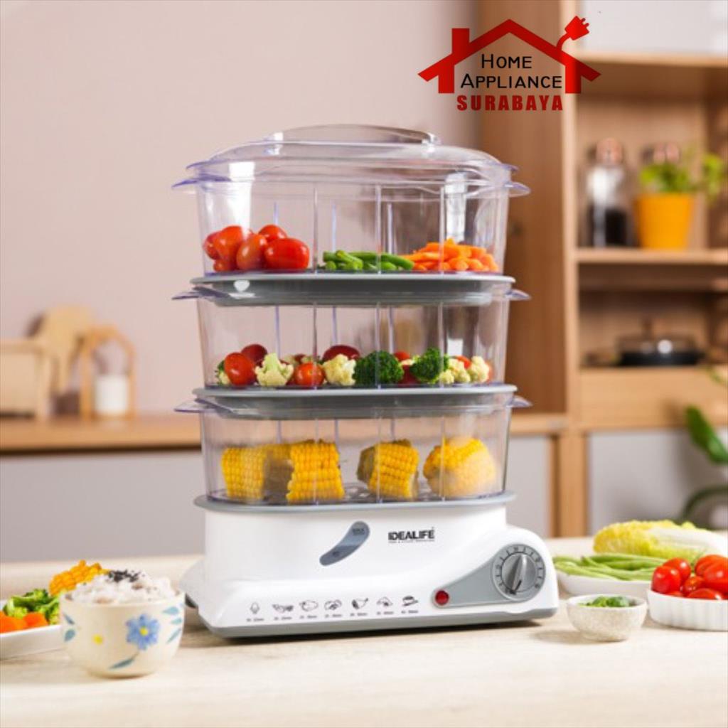 Jual IDEALIFE Electric Food Steamer 3 Layer - Pengukus Penghangat ...