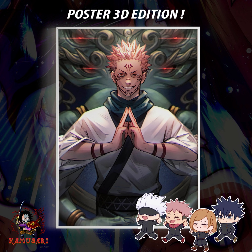 Jual POSTER 3D MOTION - GOJO SATORU X SUKUNA - POSTER ANIME BERGERAK ...