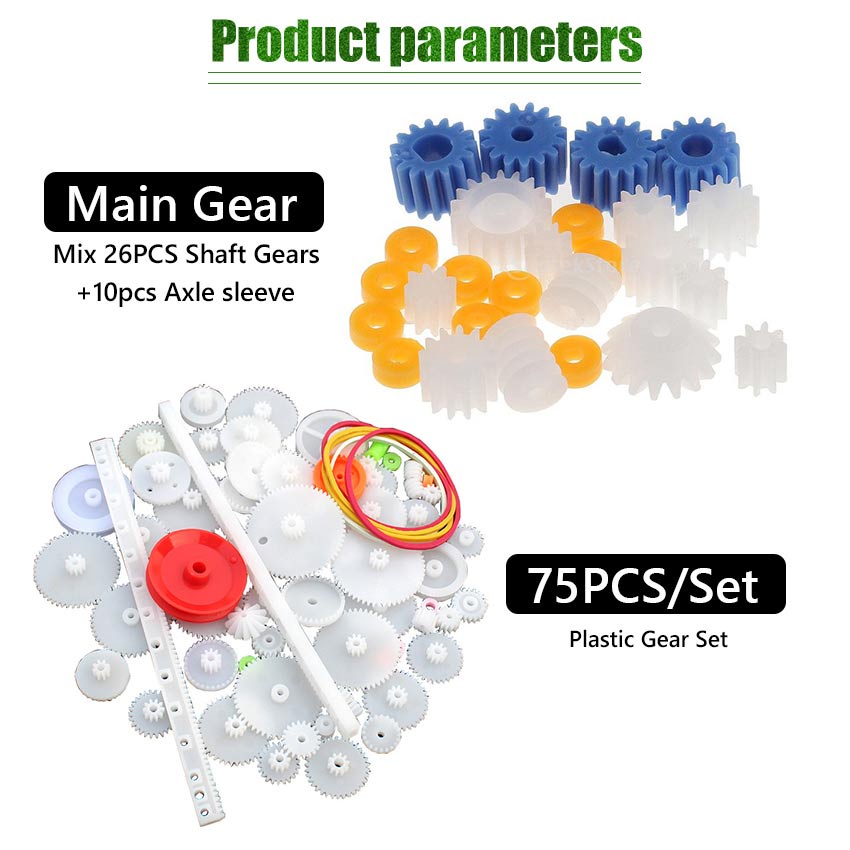 Jual Kit Plastic Gear Rack Shaft Pulley Belt Roda Gigi Plastik DIY ...