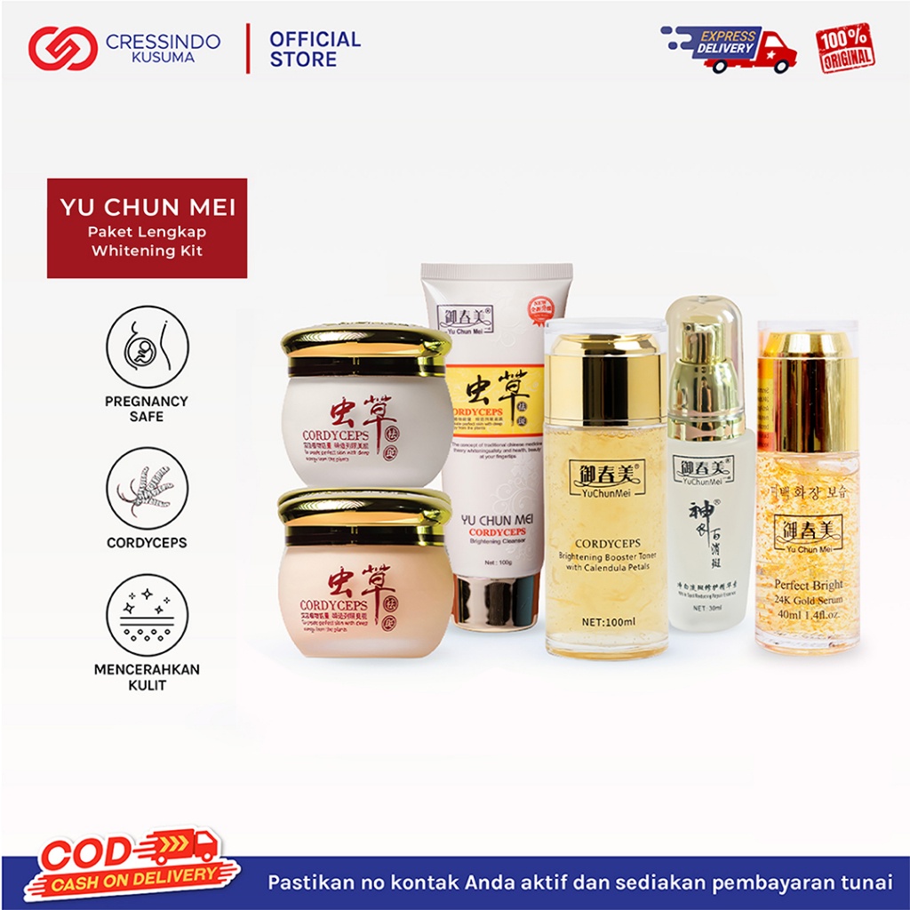 Jual [BPOM ORIGINAL] YU CHUN MEI Cordyceps DAY | NIGHT | TONER | FACIAL WASH | SERUM WHITENING ...