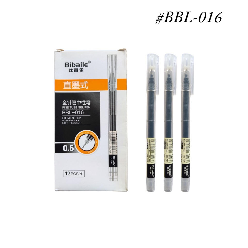 Jual Pulpen Gel Impor Bibaile BBL – 016 Gel Pen 0.5 mm Tinta Hitam Pena ...