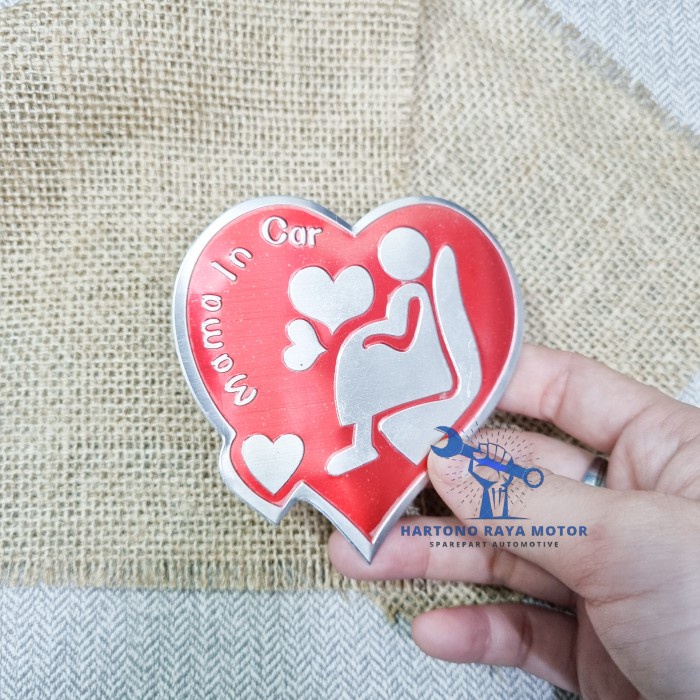 Jual Emblem 3D Sticker Mama In Car Logo Bentuk Love Plat Mama In Car ...