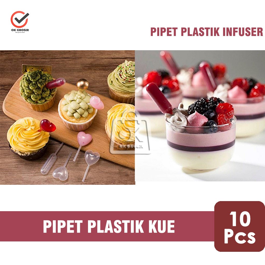 Jual Pipet Plastik Makanan / Pipet Infuser Fla Puding Dessert (isi 10 ...