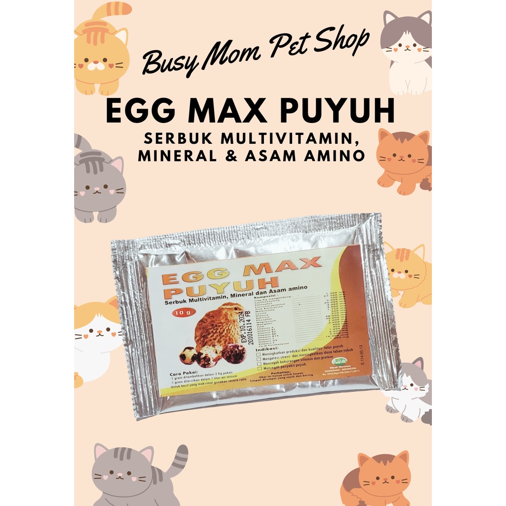 Jual Egg Max Puyuh Multivitamin, Mineral, Asam Amino | Shopee Indonesia