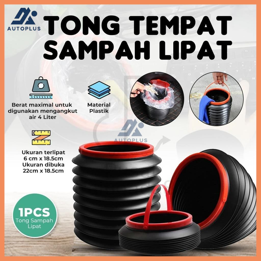 Jual AutoPlus Tempat Sampah Mobil Bulat Tempat Sampah Lipat Car Trash ...