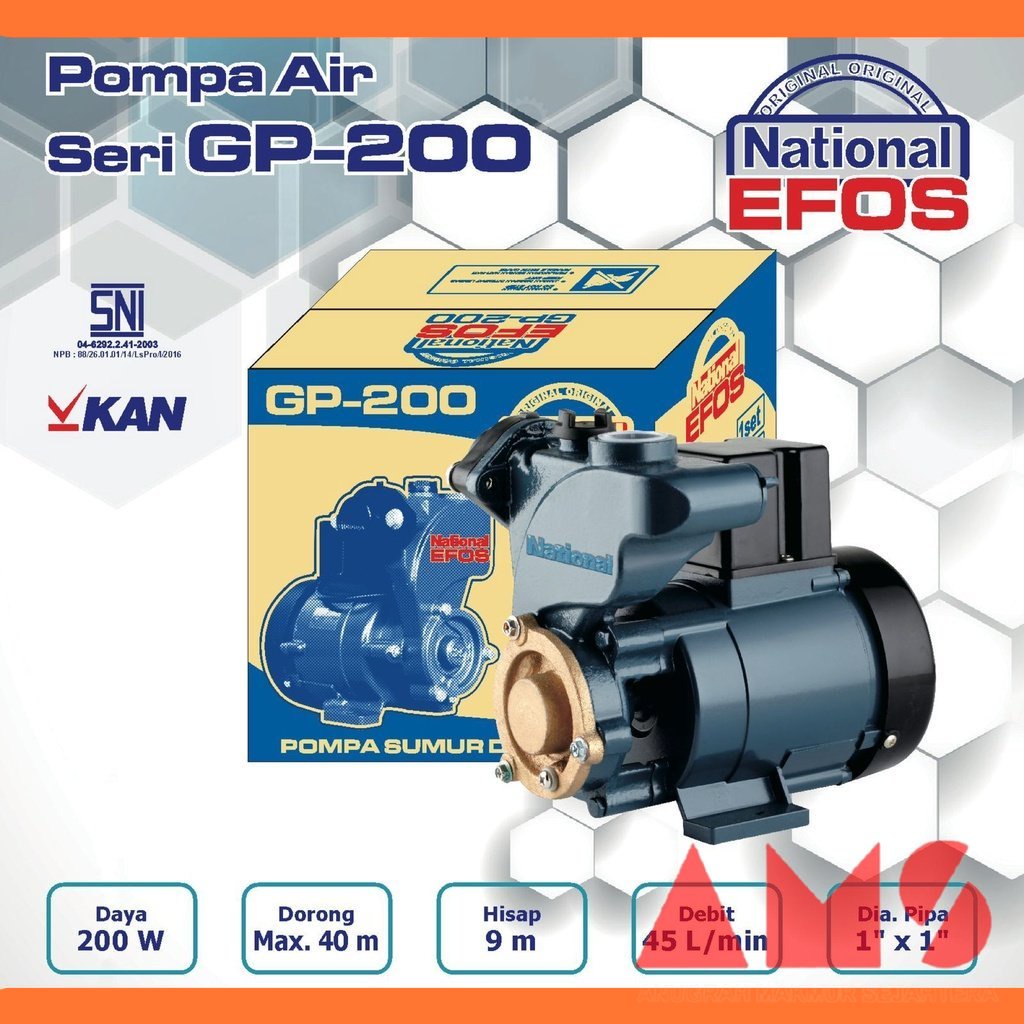 Jual POMPA AIR LISTRIK NATIONAL EFOS GP 200 Untuk Sumur Dangkal / EFOS ...
