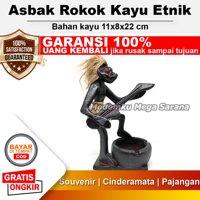 Jual Asbak Kayu Unik Etnik Patung Suku Asmat Papua Tanimar Main Gitar ...