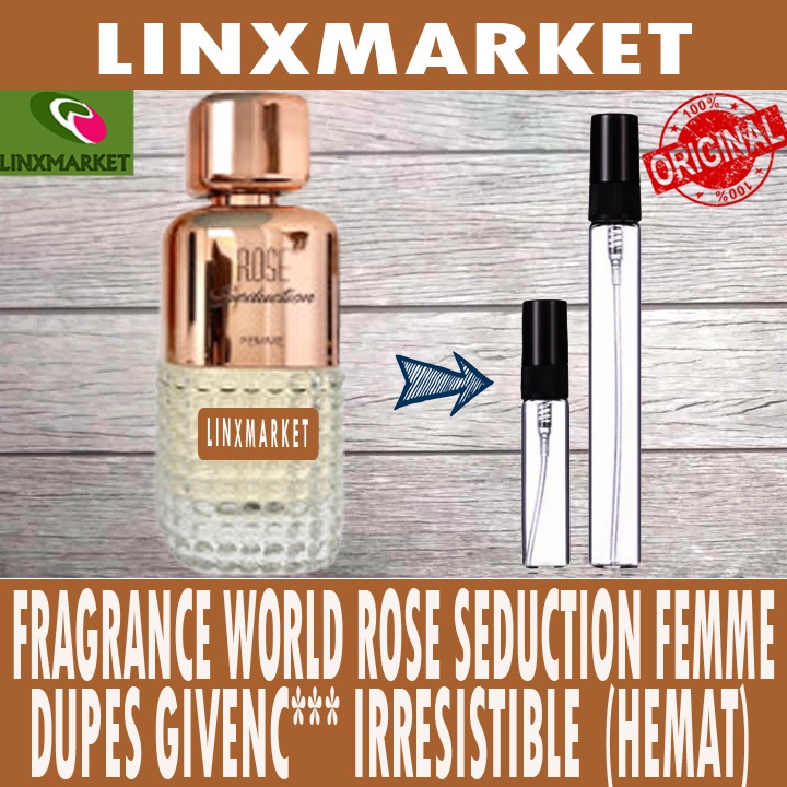Jual FRAGRANCE WORLD ROSE SEDUCTION FEMME DUPES GIVEN* IRRESISTIBLE ...