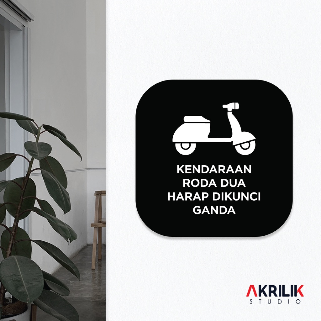 Jual Sign Board Akrilik Kendaraan Roda Dua Harap Dikunci Ganda Papan ...