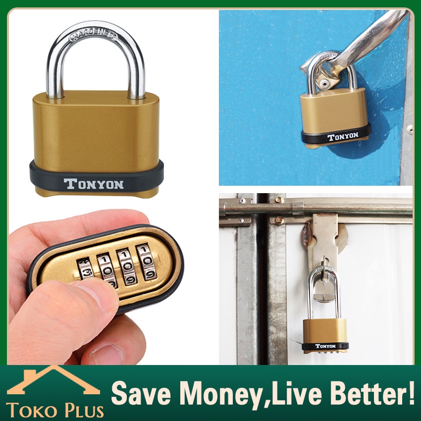 Jual Gembok Padlock Kunci 4 Digit Angka Anti Air untuk Pintu Garasi ...
