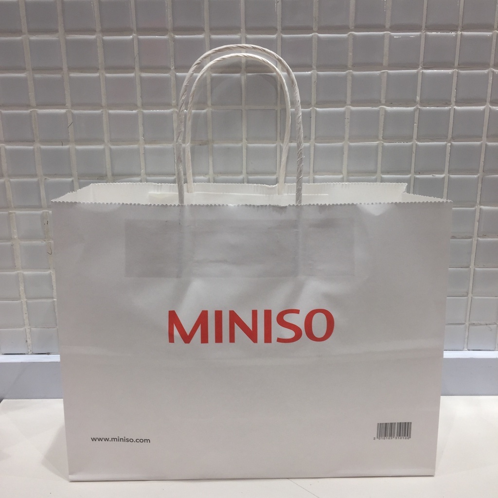 Jual Miniso Paper bag Kertas Tas logo Miniso uk Medium 30x30 Original ...