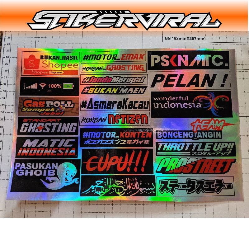 Jual STICKER RACING PACK HOLOGRAM RCB 1 ISI 20-25 PCS | Shopee Indonesia