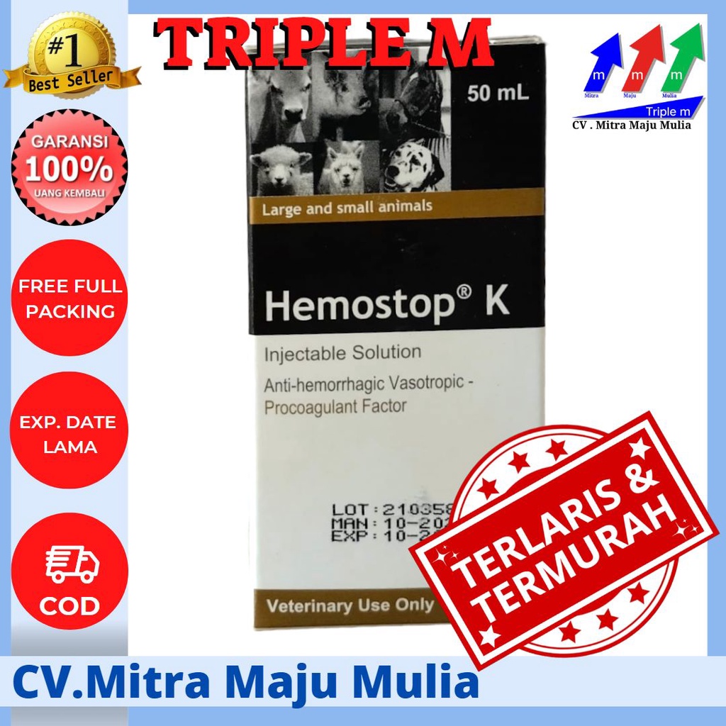 Jual HEMOSTOP K 50 ml - Obat Anti Pendarahan Penggumpalan Hewan Sapi ...