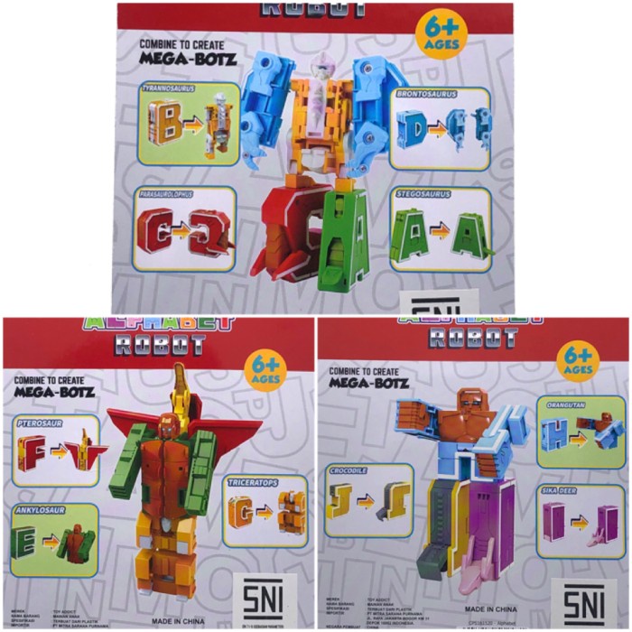 Jual Mainan Edukasi Toy Addict Alphabet Huruf Robot Mega Botz A-T ...