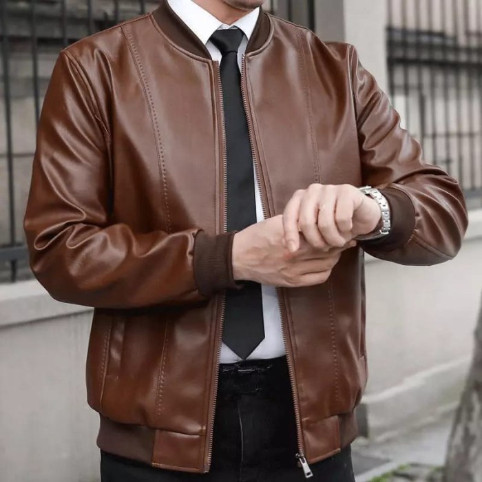 Jual jaket kulit pria terbaru/ jaket kulit asli pria cocok untuk santai ... Jual jaket kulit pria terbaru/ jaket kulit asli pria cocok untuk santai ...