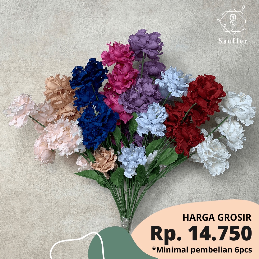Jual BUNGA SNOW PEONY K6/ ARTIFICIAL FLOWER BAHAN KAIN HIASAN PELAMINAN ...