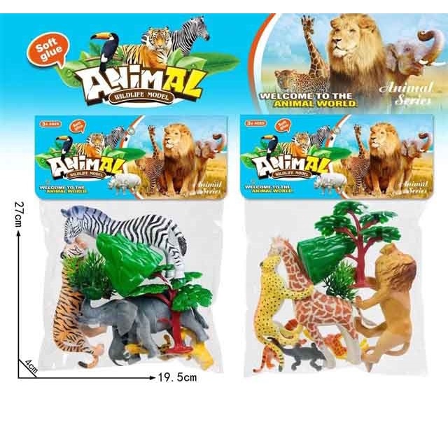 Jual DOUBLE GREAT MAINAN EDUKATIF MINIATUR HEWAN DINO ZOO ANIMAL SOFT ...