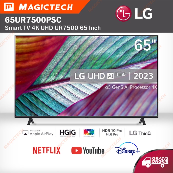 Jual SMART TV LG 65UR7500PSC 65 INCH / 65" LED 4K UHD HDR THINQ AI 65UR7500 | Shopee Indonesia