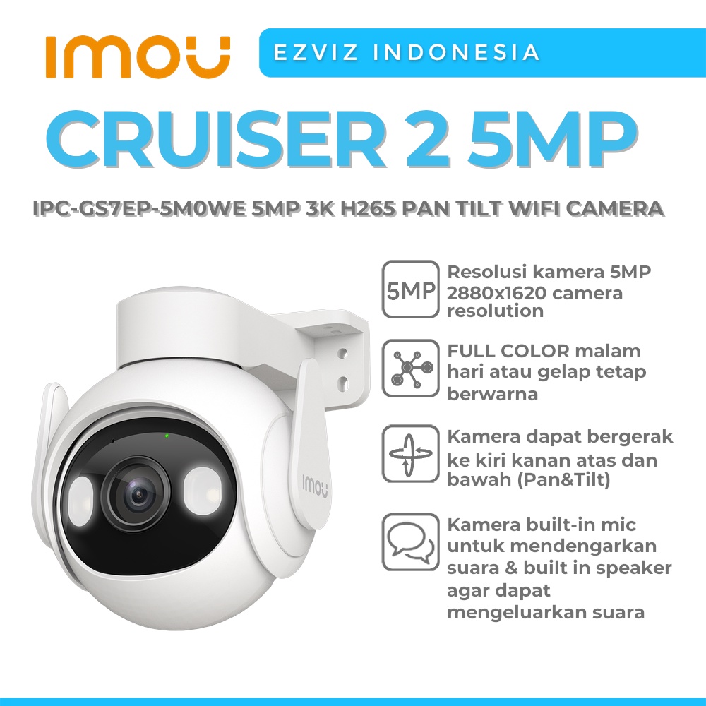 Jual IMOU CRUISER 2 IPC-GS7EP-5M0WE 5MP 3K H265 PAN TILT WIFI CAMERA | Shopee Indonesia