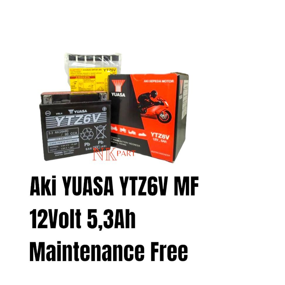 Jual Aki Accu Motor Original Yuasa YTZ6V GTZ6V MF Kering 12V 5,3Ah ...