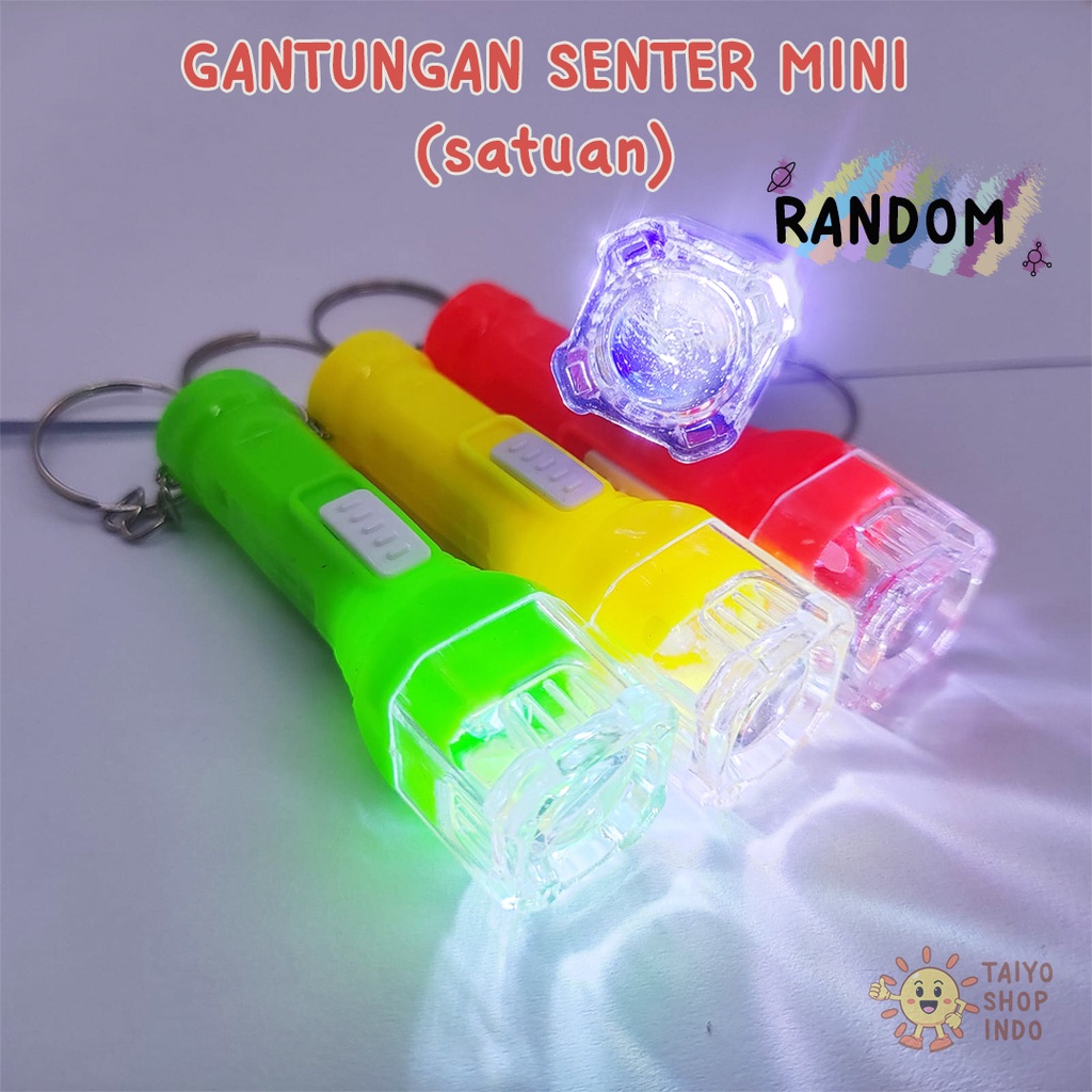 Jual TAIYO Gantungan Kunci Senter LED Kecil Flashlight Keychain Warna ...