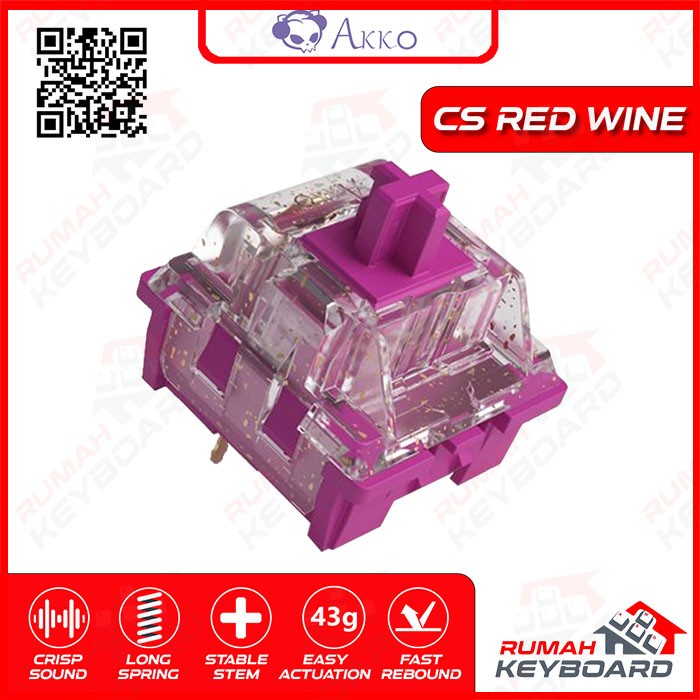 Jual SWITCH - AKKO CS WINE RED - 3 PIN - 43g - PCB MOUNT - LINEAR ...