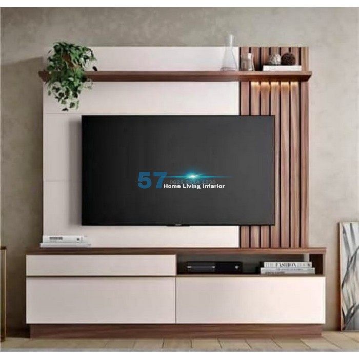 Jual Kabinet Buffet Tv Minimalis - Backdrop Tv Bahan Plywood HPL ...