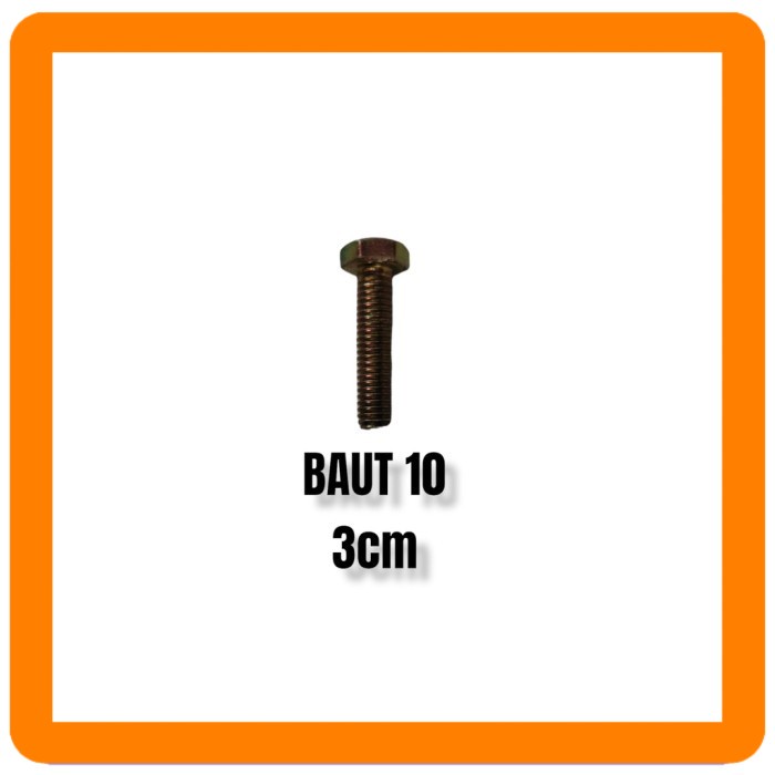 Jual Baut M6 x 30 mm 3.0cm Baut Mur Kuning Hex Hexagonal Bolt Nut/isi10 ...
