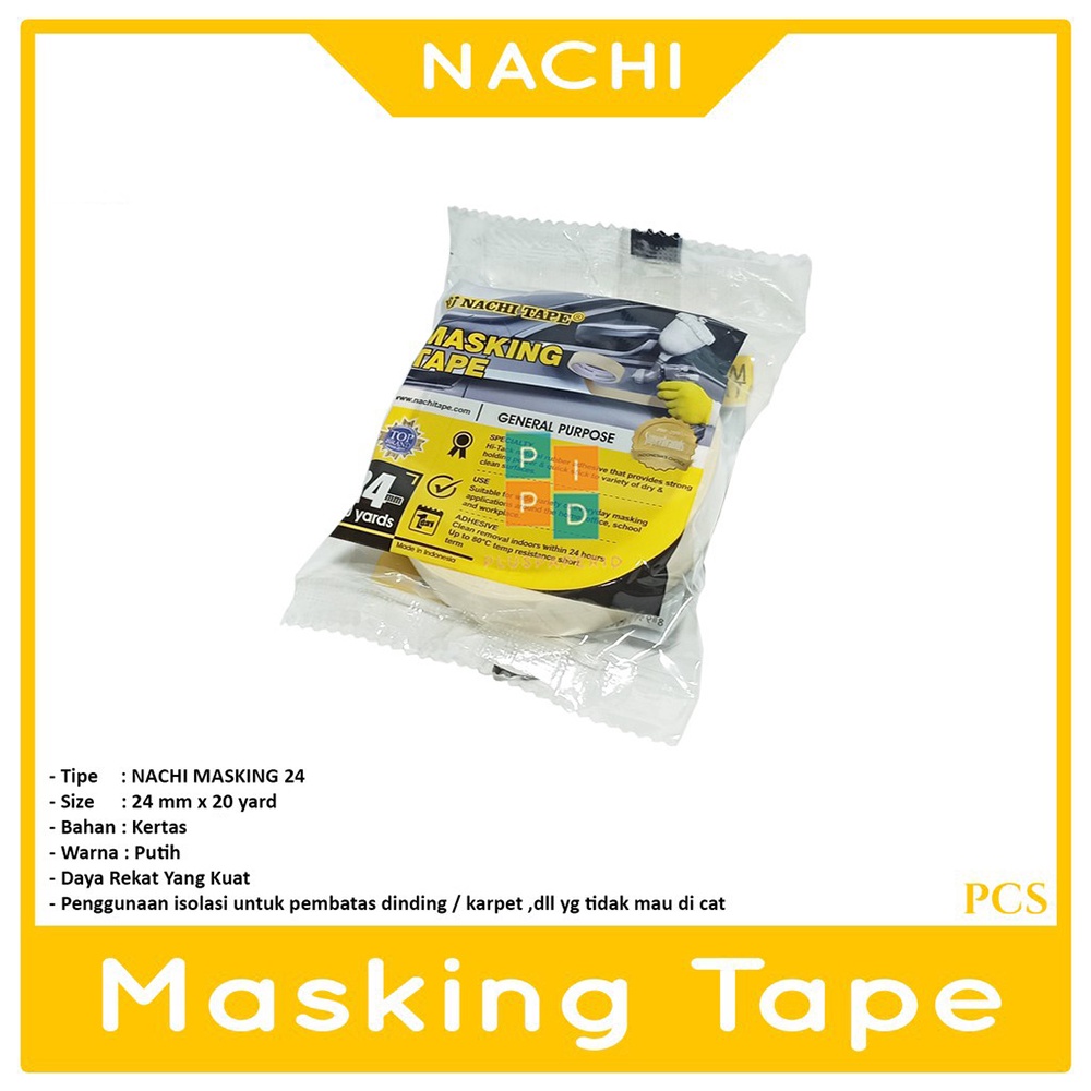 Jual NACHI - Lakban Masking Tape 24mm Lakban Kertas - Pcs | Shopee ...
