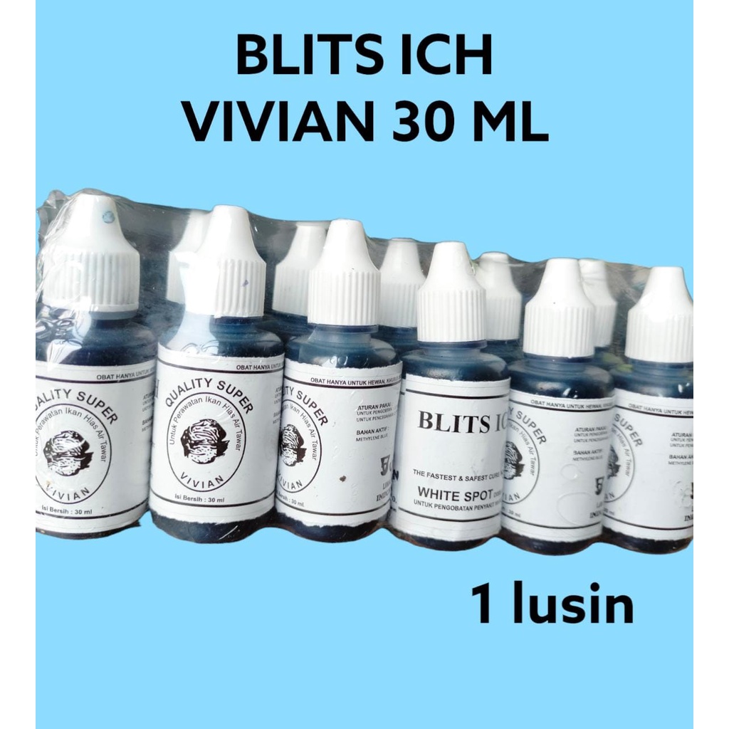 Jual 1 lusin Blits Ich 30 ml Obat biru obat White Spot pada ikan ...