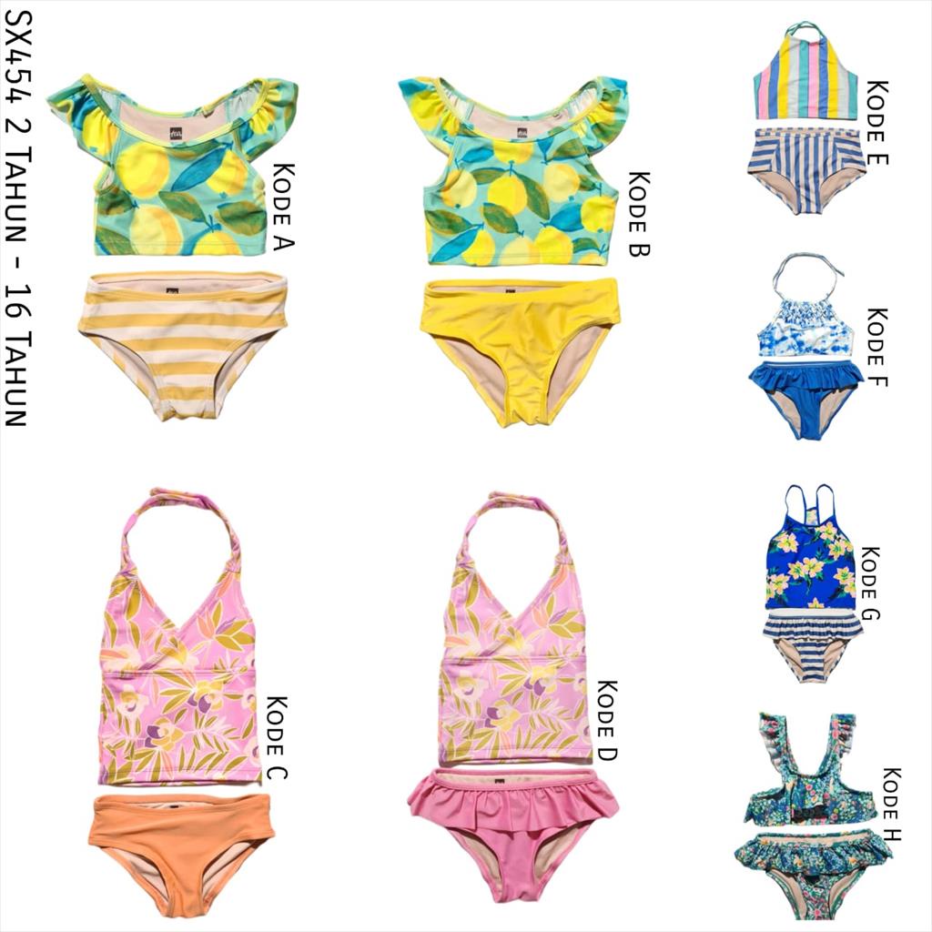 Jual SX454 Tea Swimsuit Anak Cewek Lemon Purple | Shopee Indonesia