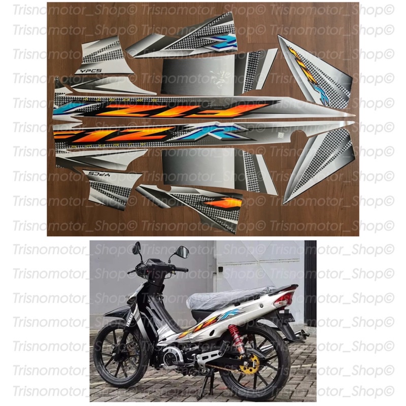 Jual striping list Yamaha Fiz R F1Z R Fullcluth 04 putih hitam sticker ...