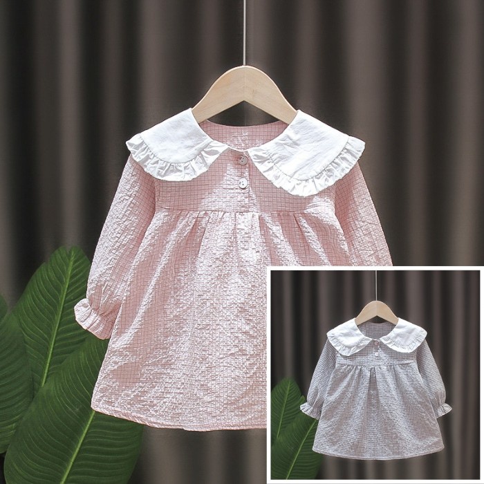 Jual Baju Rok Panjang Anak 1-5 TH Kerah Bunny Lucu Dress Pakaian Pergi ...
