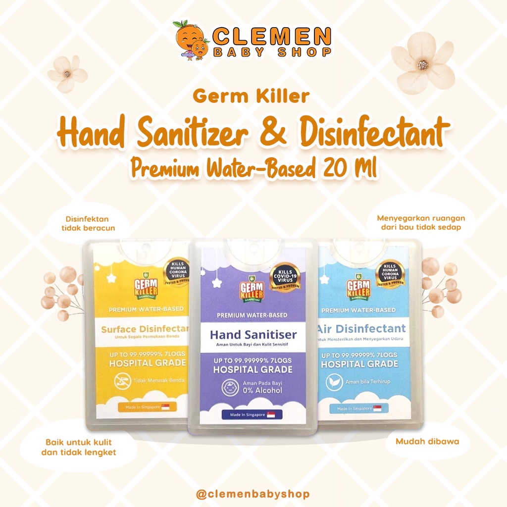 Jual Germ Killer Hand Sanitizer & Disinfectant - 20ml | Shopee Indonesia