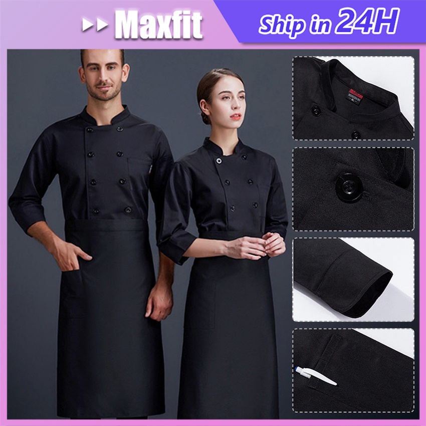 Jual Chef Jacket Baju Koki Baju Chef Cheff Lengan Panjang Pria - Wanita ...