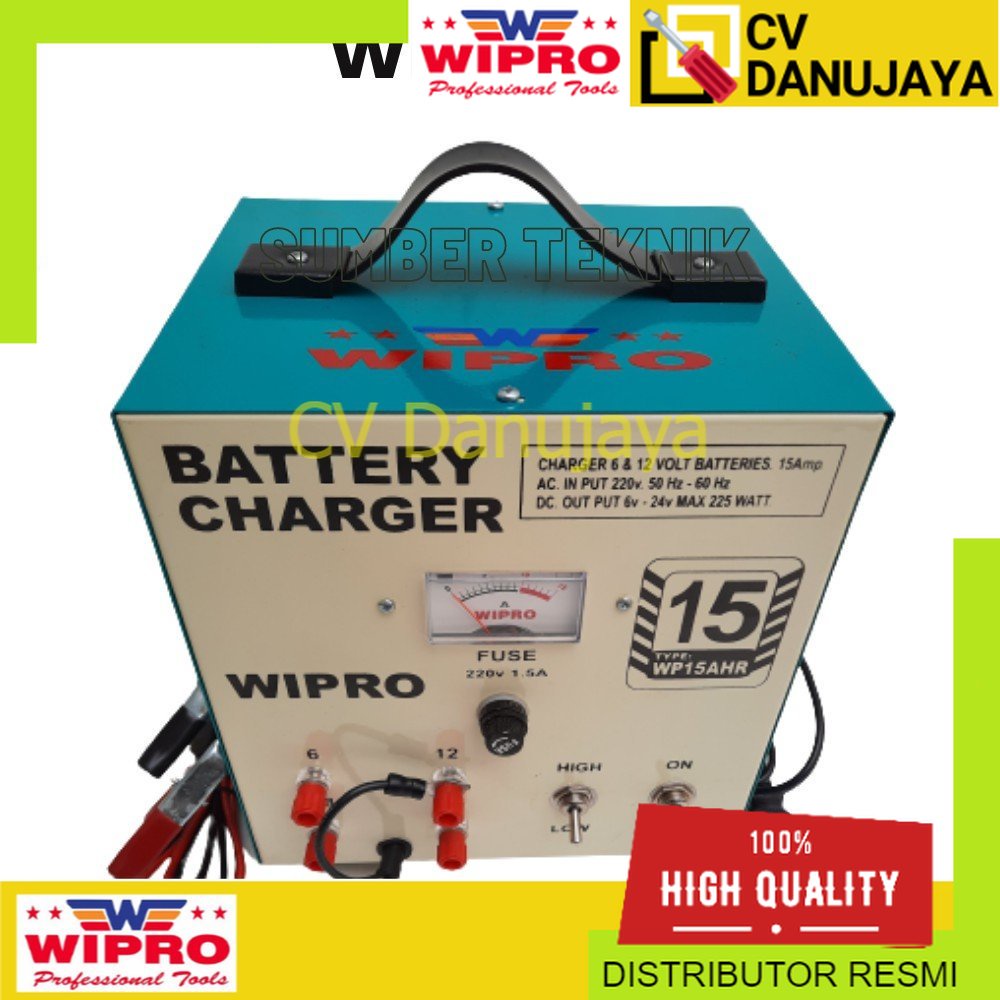 Jual BATTERY Batrai Ces Aki CHARGER WIPRO WP 15 AHR || CHARGER AKI ...